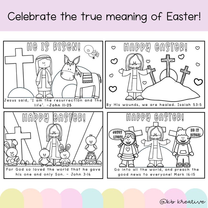 Easter Story Colouring in | Christian Easter Colouring In - Etsy