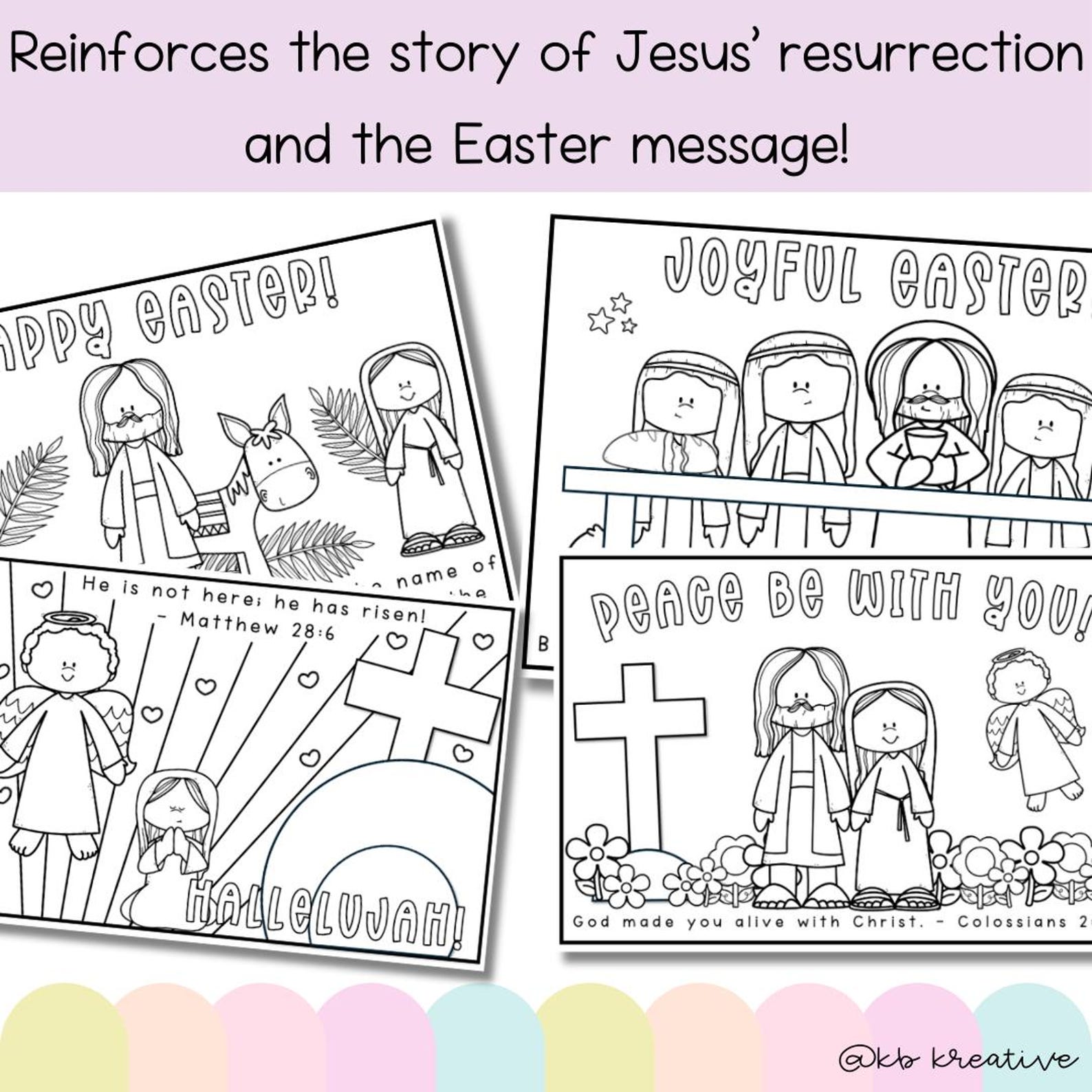 Easter Story Colouring in | Christian Easter Colouring In - Etsy
