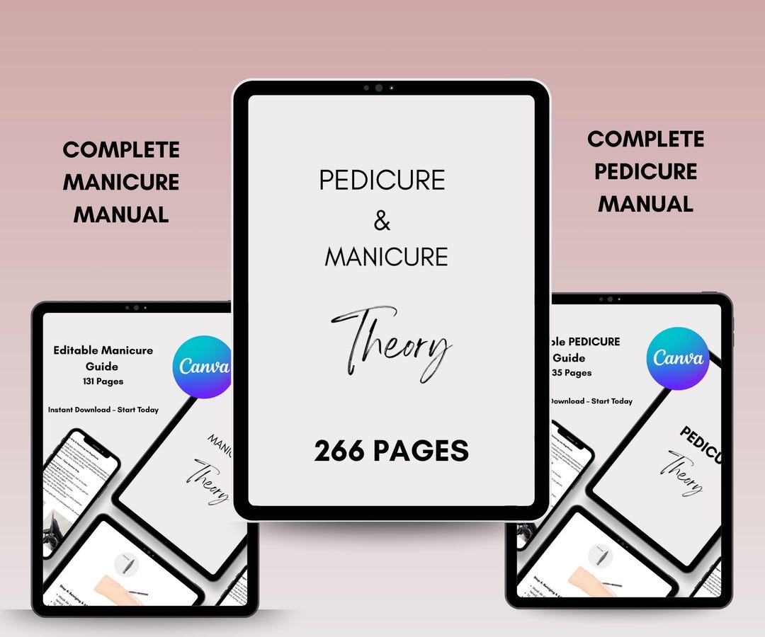 Editable Manicure & Pedicure Bundle | Professional Manual Customizable ...
