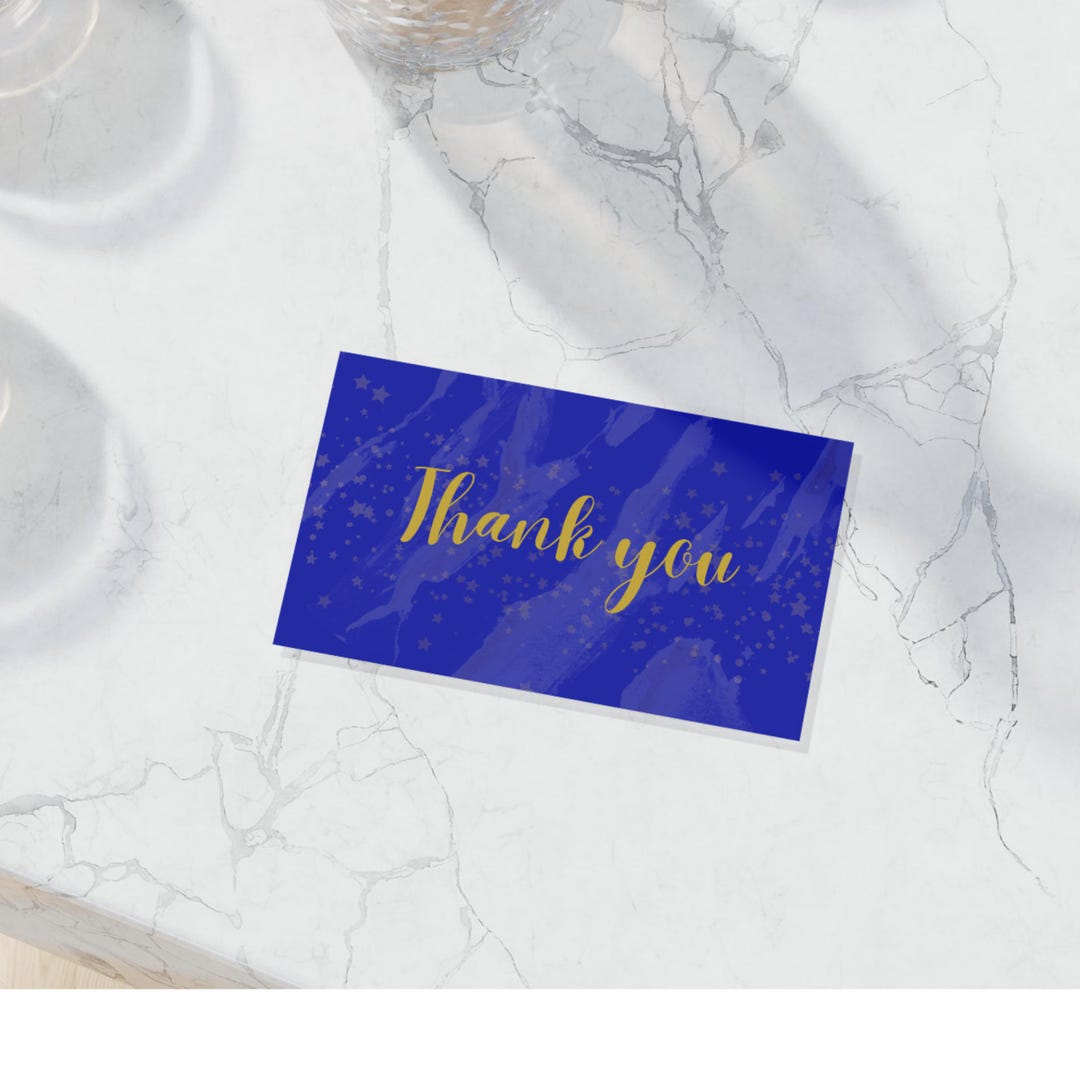 Blue Business Thank You Card Template, Editable Thank You Card ...
