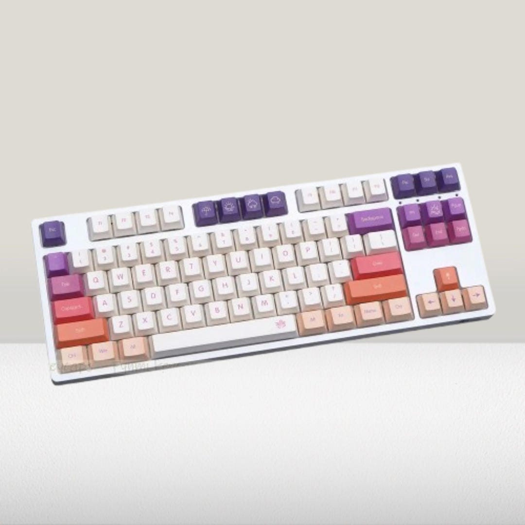 Mist Clouds Cherry Profile Keycap Set – 141 Keys PBT Keycaps With 5 ...