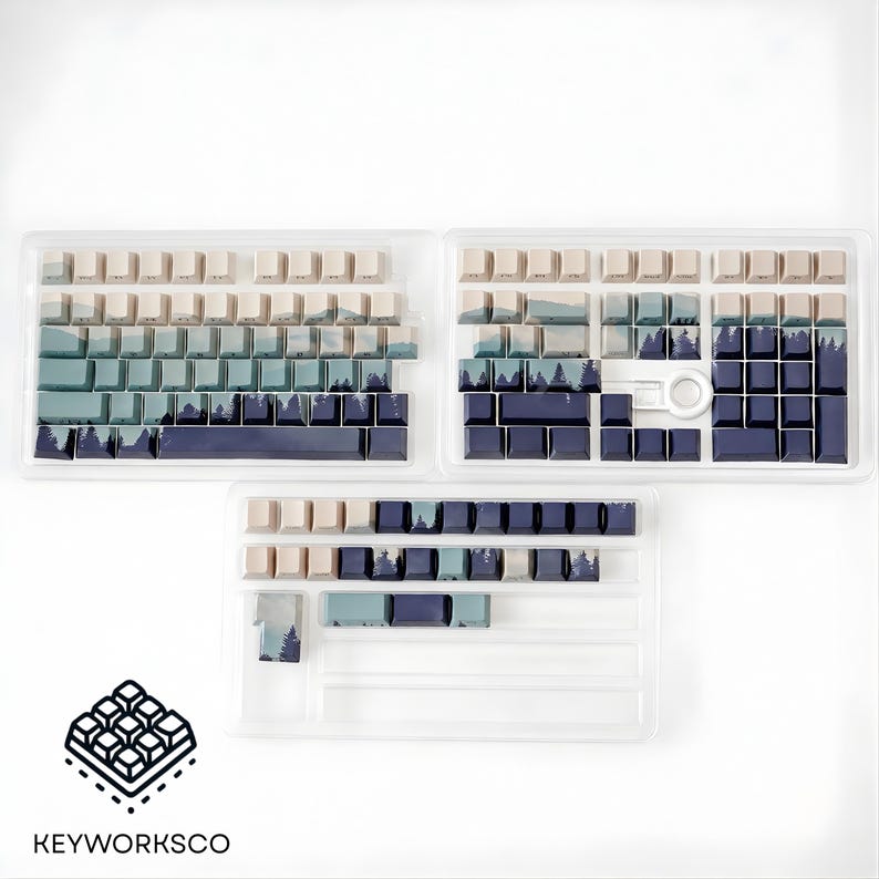 Astral Wood Keycaps: 135-key Cherry Profile PBT Side-print Shine ...