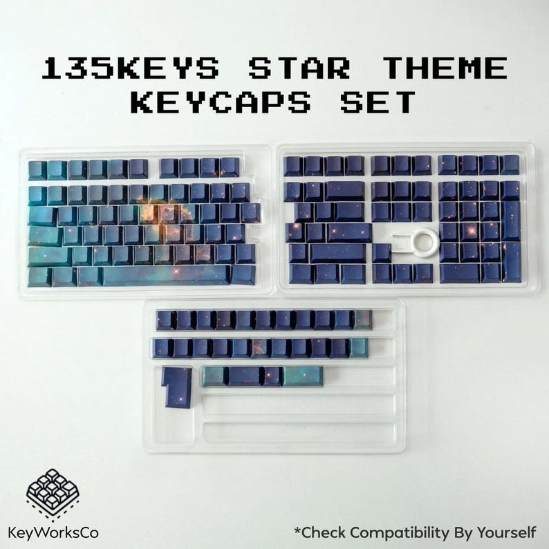 Cosmic Star Keycap Set: 135 PBT Cherry Profile, Shine-through - Etsy
