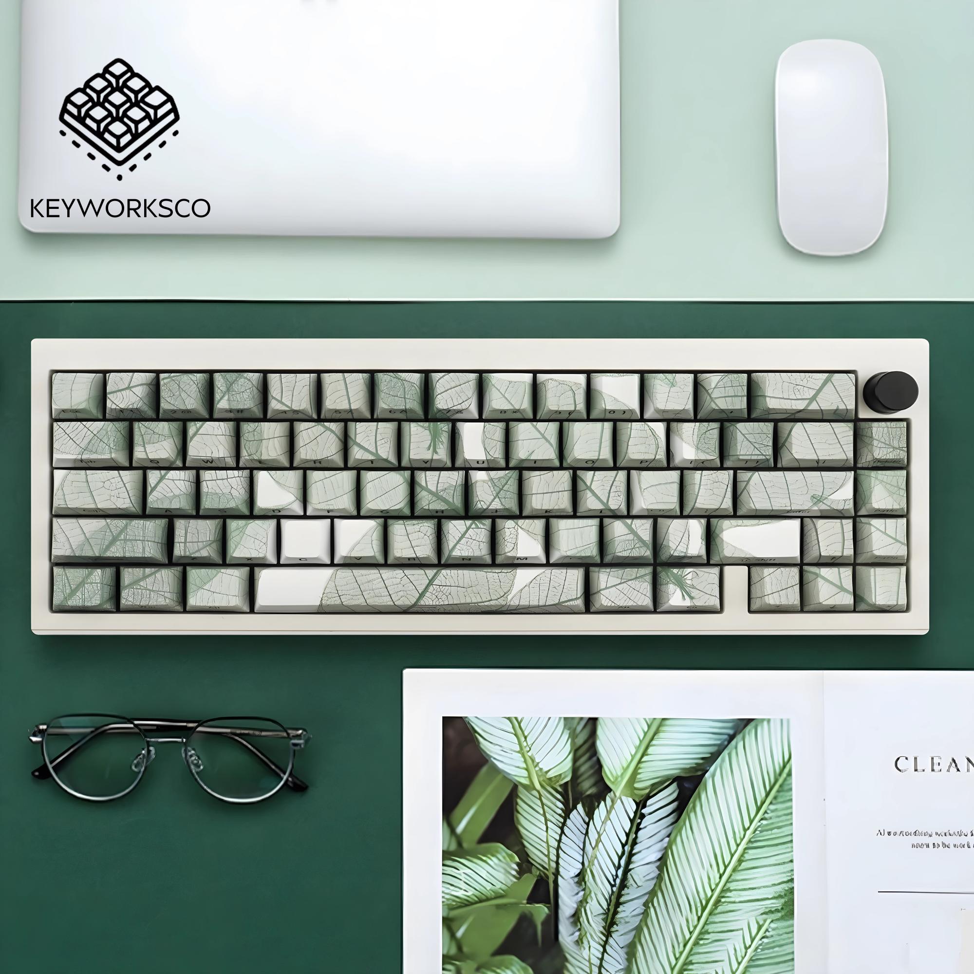 Light Green Leaf Keycap Set: PBT Cherry Profile, 136 Keys - Etsy