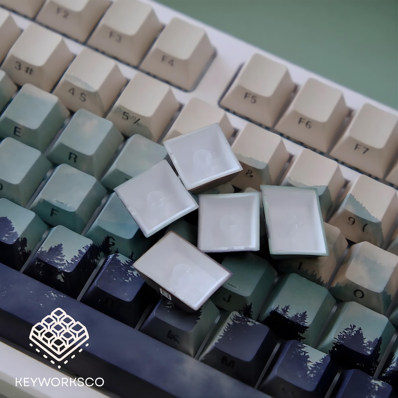 Astral Wood Keycaps: 135-key Cherry Profile PBT Side-print Shine ...
