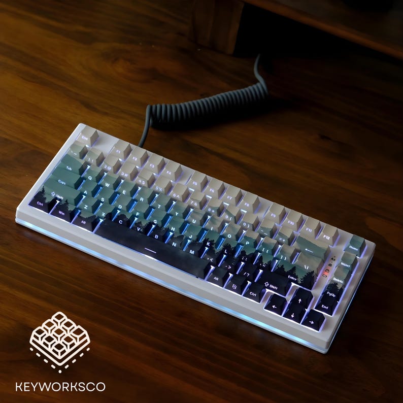 Astral Wood Keycaps: 135-key Cherry Profile PBT Side-print Shine ...