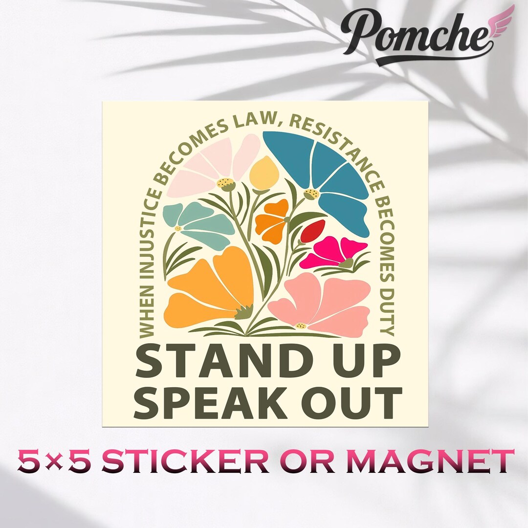 Car/bumper Magnet and Sticker,stand up Speak Out,fdt,retro Floral ...