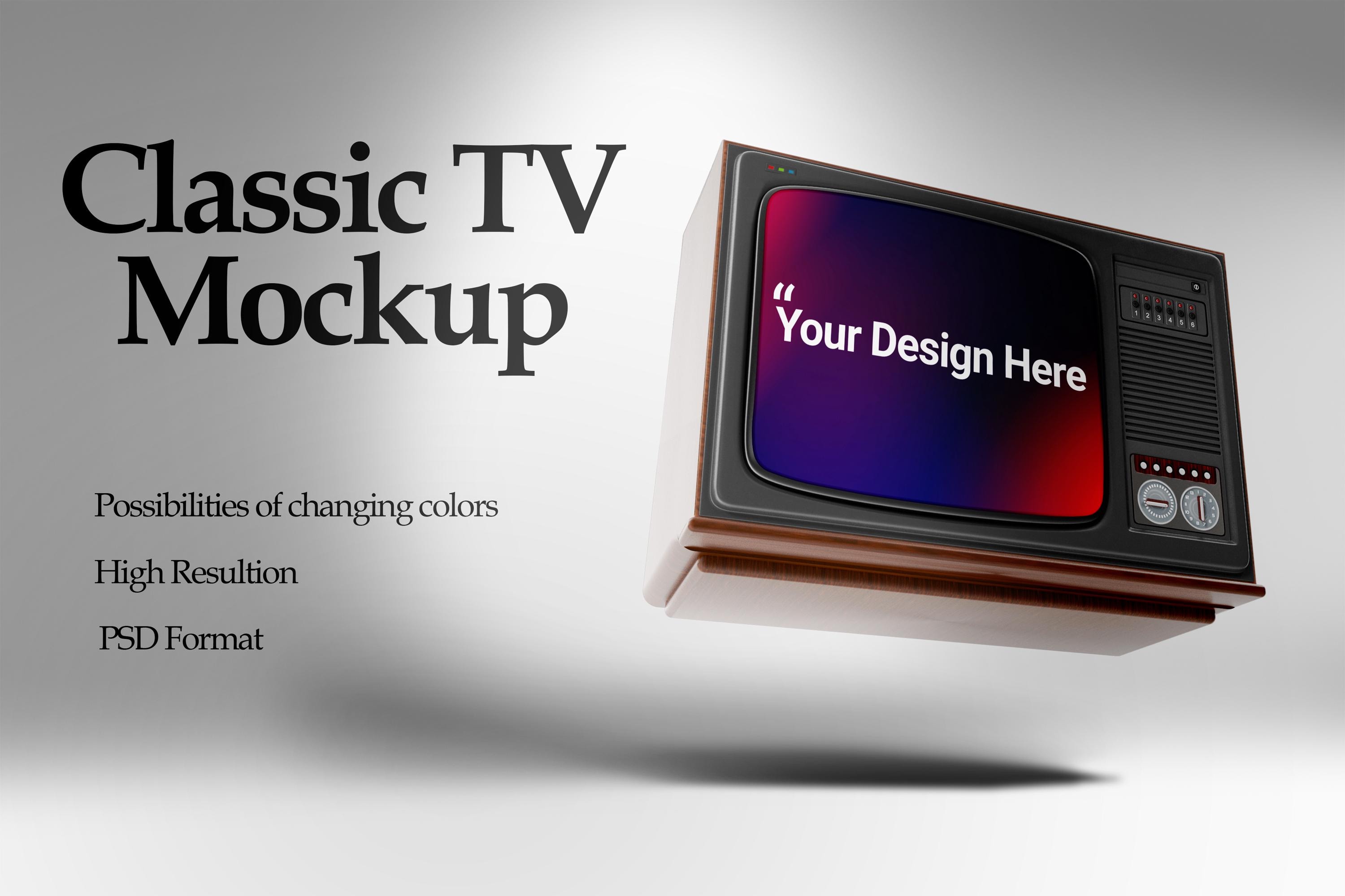 Classic TV Mockup PSD - Etsy