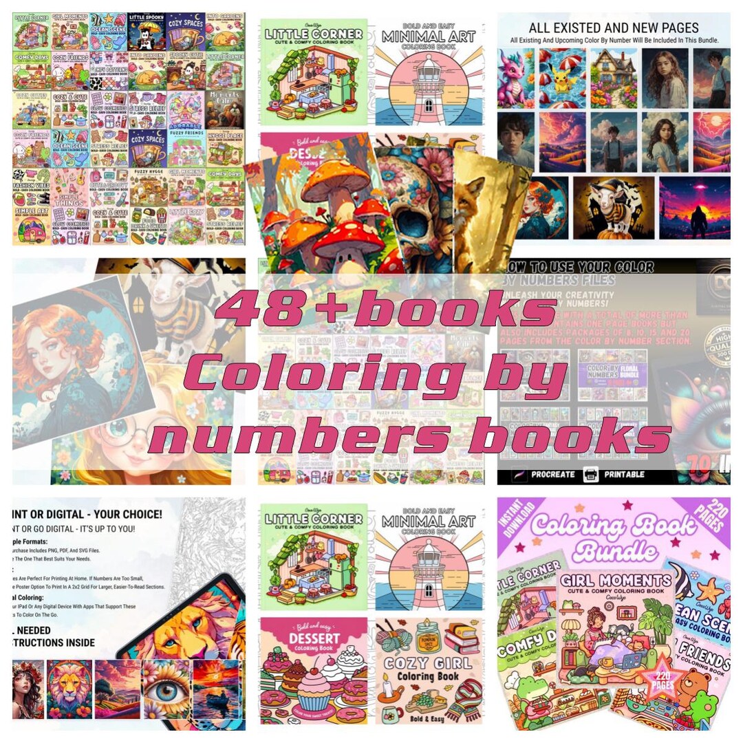 48+coloring Books-cozy Friends Coloring Book-coloring Book Bundle ...