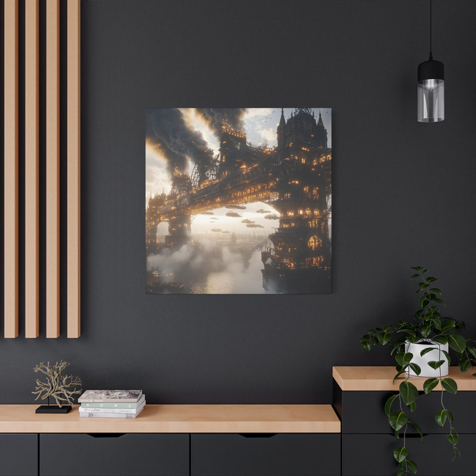 Steampunk London Bridge Canvas Art Print, Wall Decor for Home, Unique ...