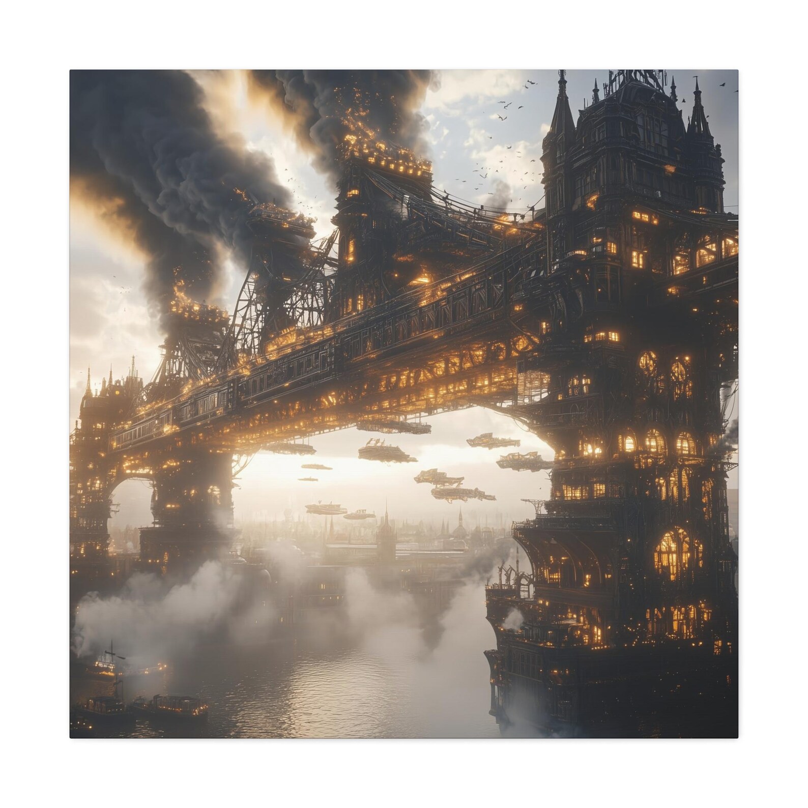 Steampunk London Bridge Canvas Art Print, Wall Decor for Home, Unique ...