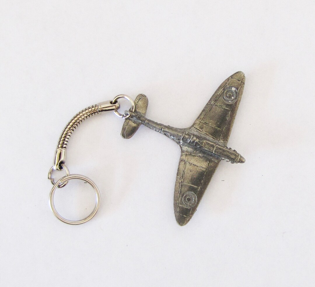 Unique Vintage Silver Toned Spitfire Airplane Key Chain - Etsy