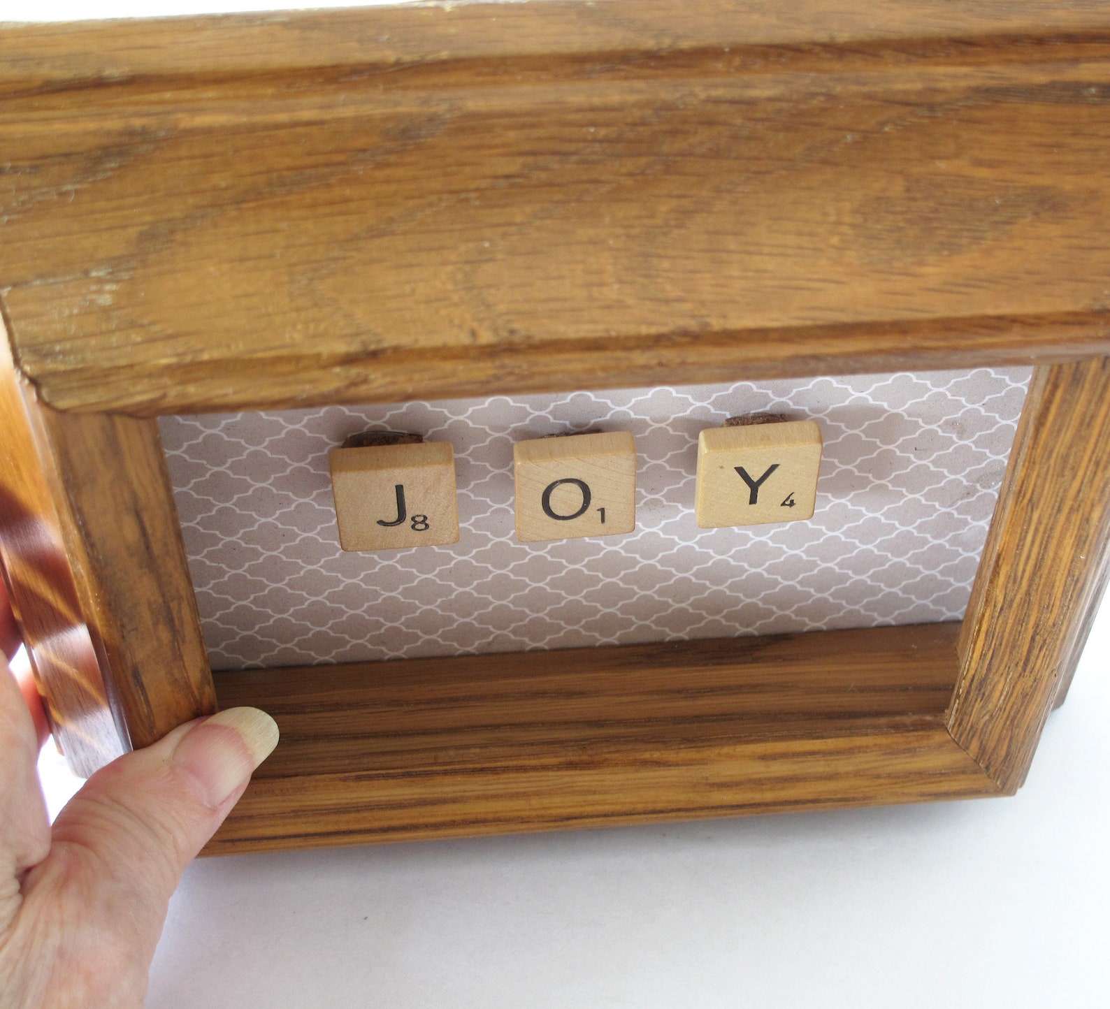 Shadow Box JOY Scrabble Tiles With Stand Arts and Crafts - Etsy