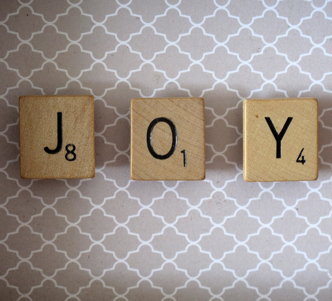 Shadow Box JOY Scrabble Tiles With Stand Arts and Crafts - Etsy