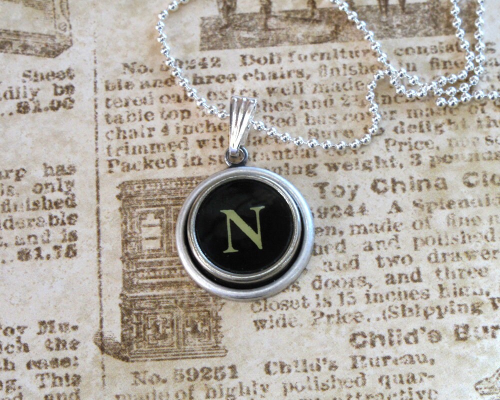 The Letter N Vintage Typewriter Key Necklace Pendant | Etsy