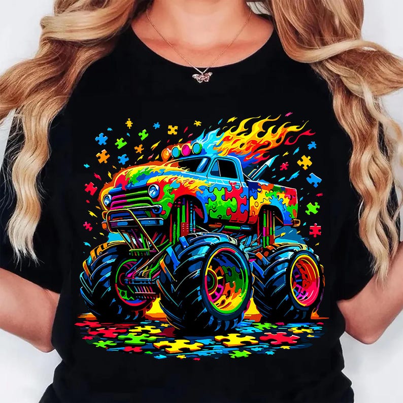 Autism Monster Truck Png, Truck Png, Autism Acceptance, Monster Truck ...