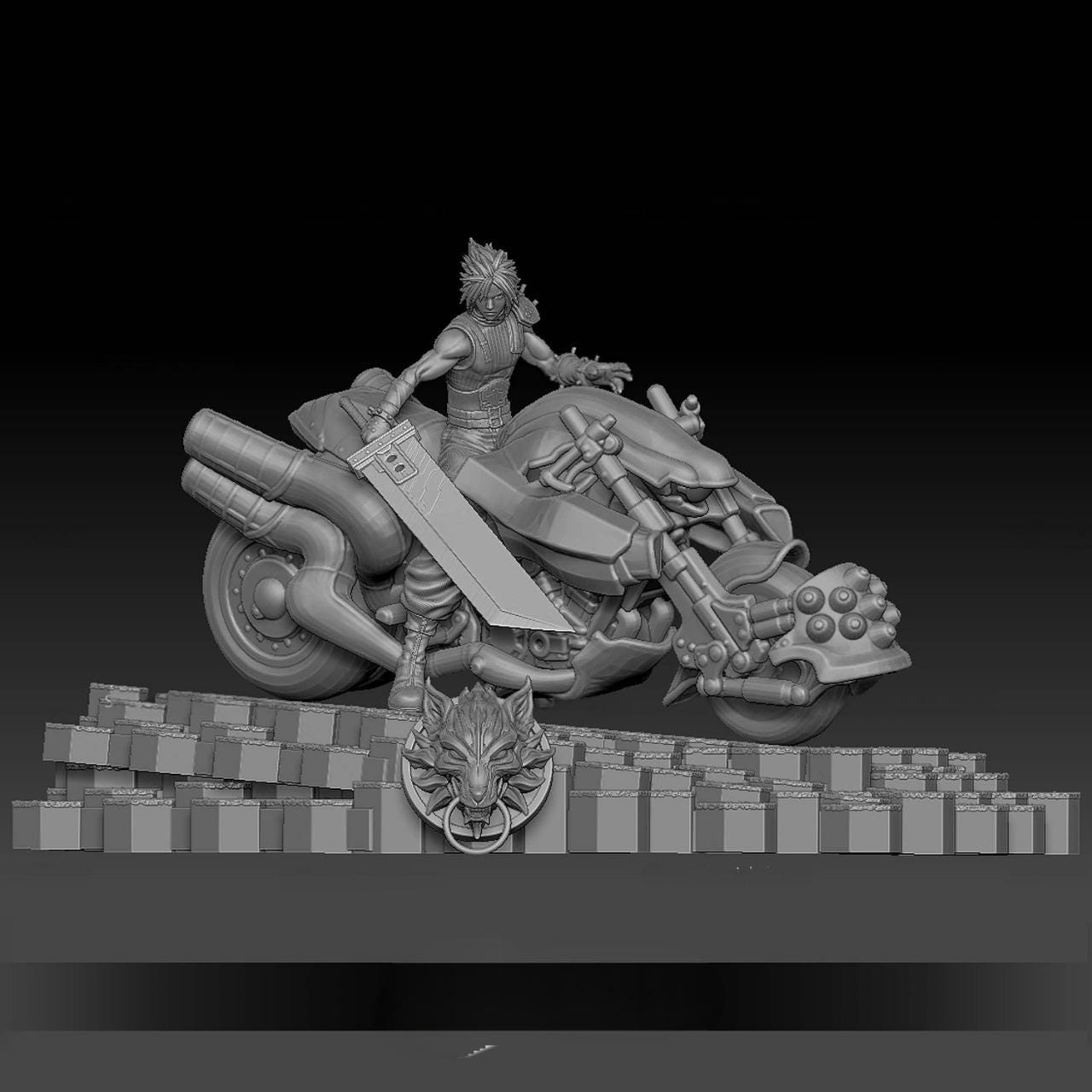 Final Fantasy VII Cloud Strife STL Model for Resin Printer Figure 3D ...