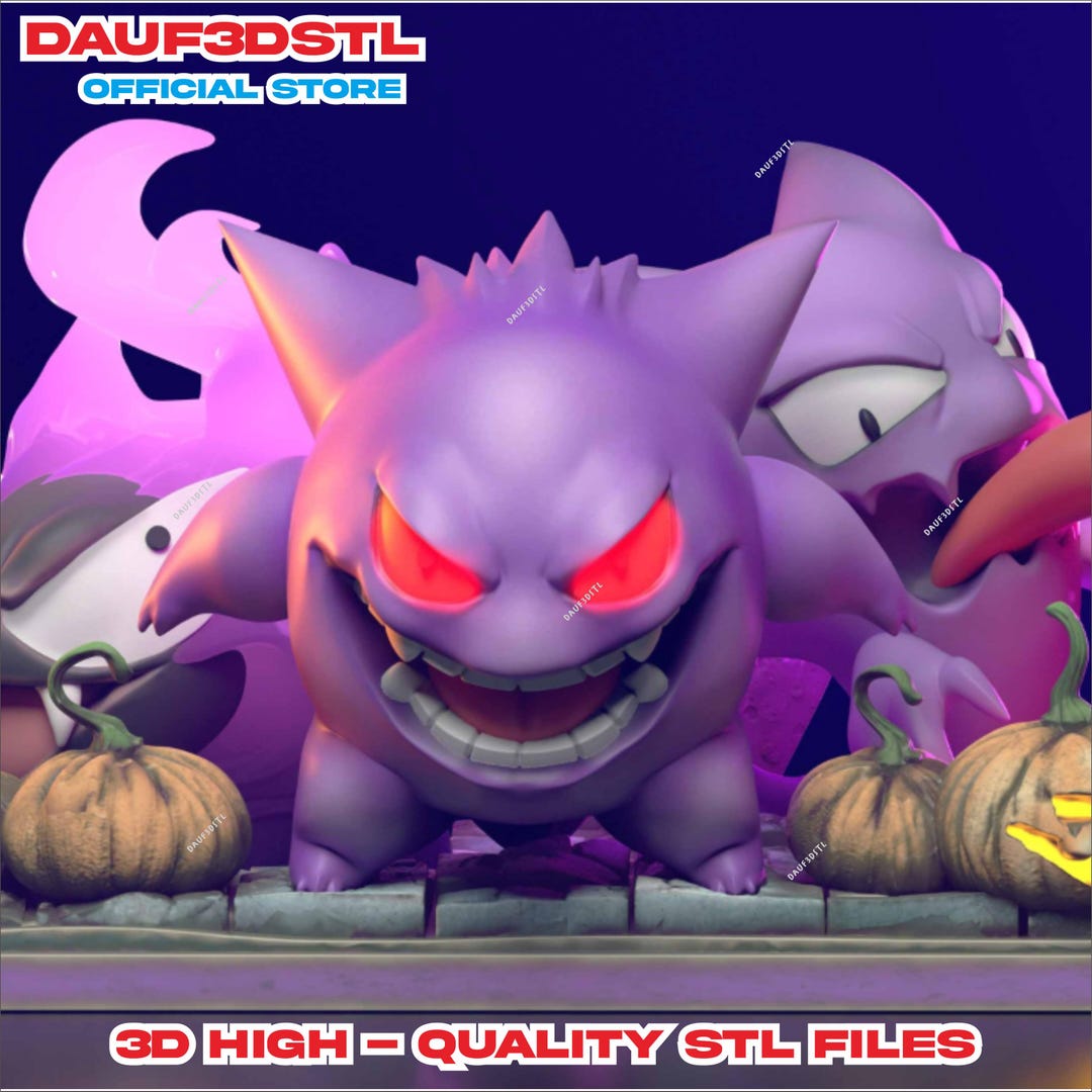 Pokemon Gengar Haunter Gastly STL Model for Resin Printer Figure 3D ...