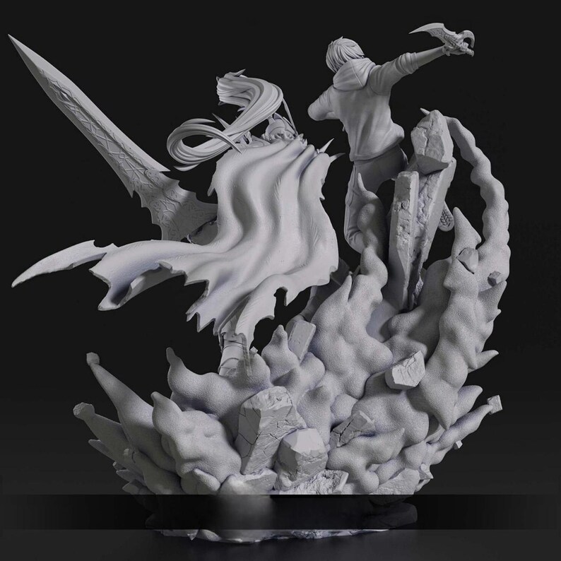 Sung Jinwoo and Igris Solo Leveling STL Model for Resin Printer Figure ...