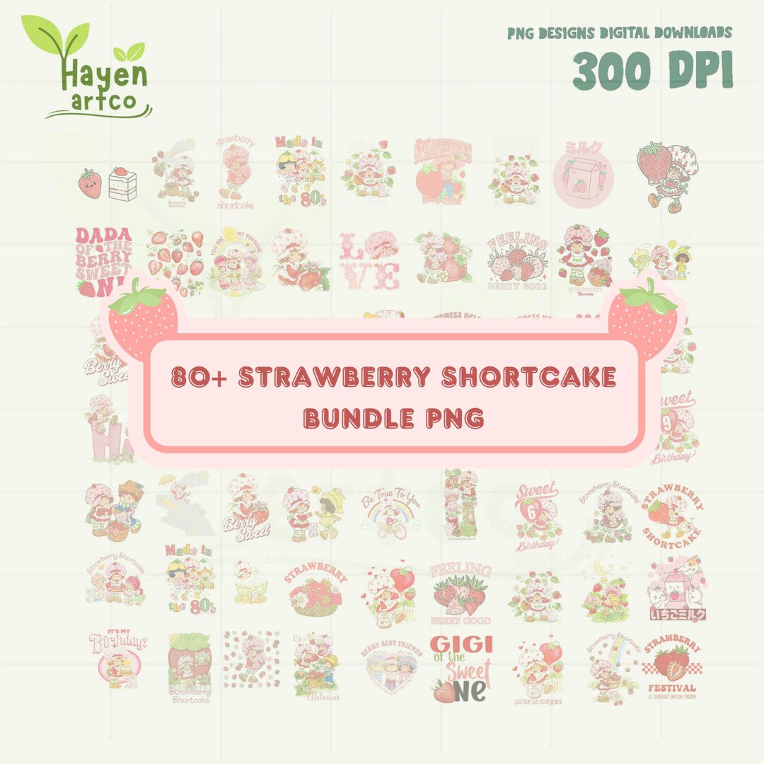 80+ Strawberry and Friends Characters Bundle Png, Berry Sweet Girl ...