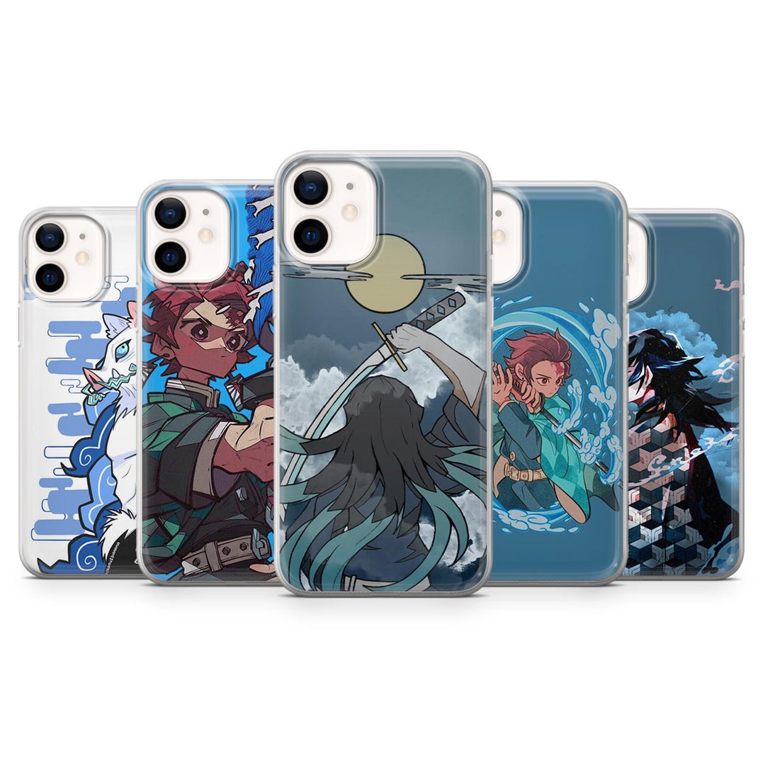 Demon Slayer Phone Case Tanjiro Inosuke Cover for iPhone 16E, Pro, 15 ...