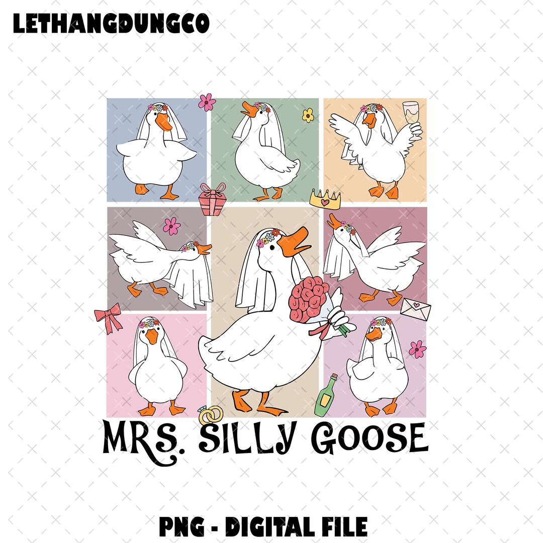 Mrs. Silly Goose Bride Funny Goose PNG | Sarcastic Retro Png | Married ...