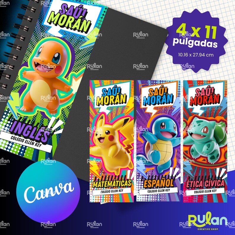 Pokemon School Labels - School Label Designs. Digital File. Digital ...