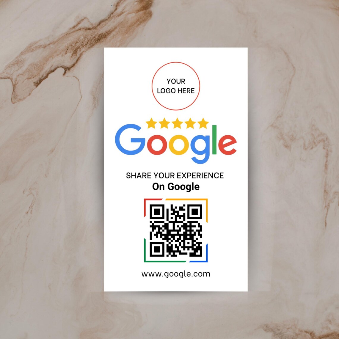 Google Review Card – Editable QR Code Feedback & Rating Sign (canva ...