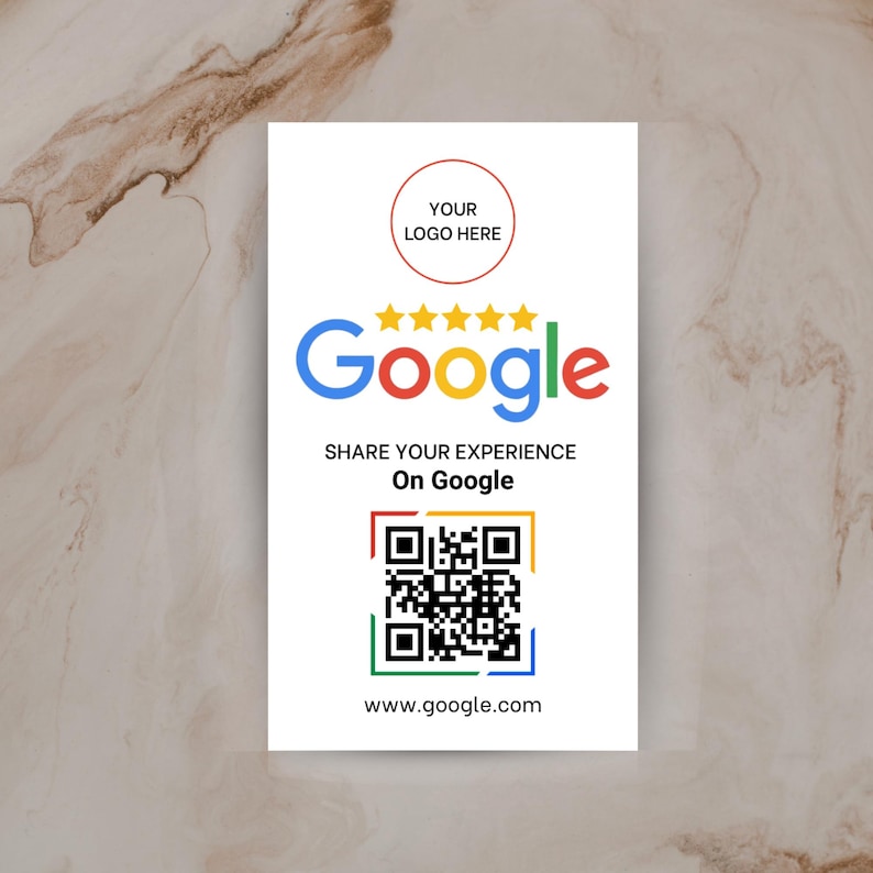 Google Review Card – Editable QR Code Feedback & Rating Sign (canva ...