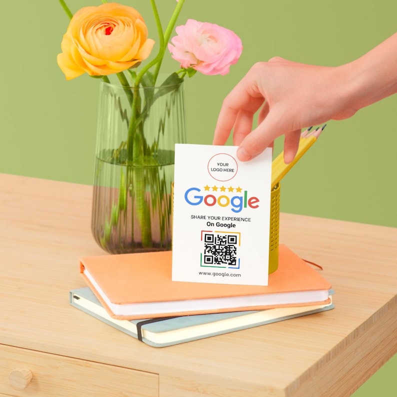 Google Review Card – Editable QR Code Feedback & Rating Sign (canva ...