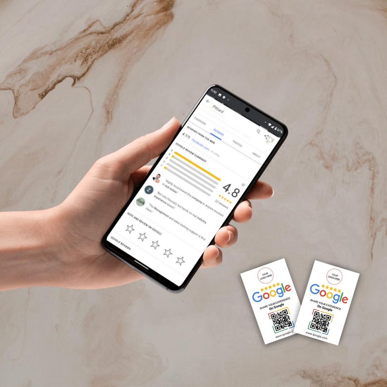 Google Review Card – Editable QR Code Feedback & Rating Sign (canva ...