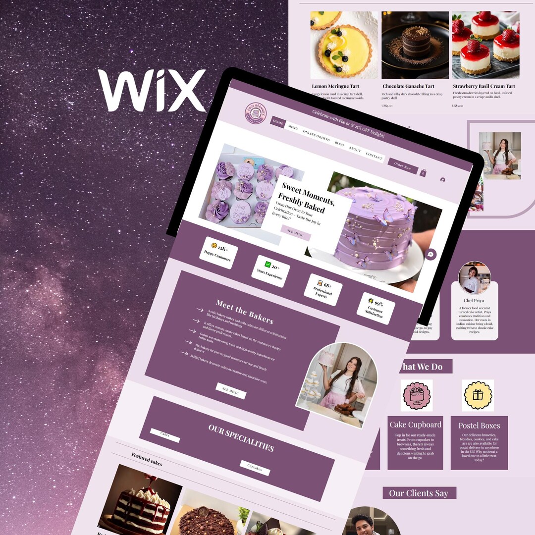 Bakery WIX Website Template for Cake Shops and Bakers - Etsy