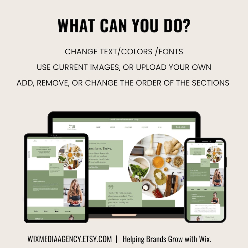 Health Coach Wix Website Template | Editable Wellness Coaching Site ...