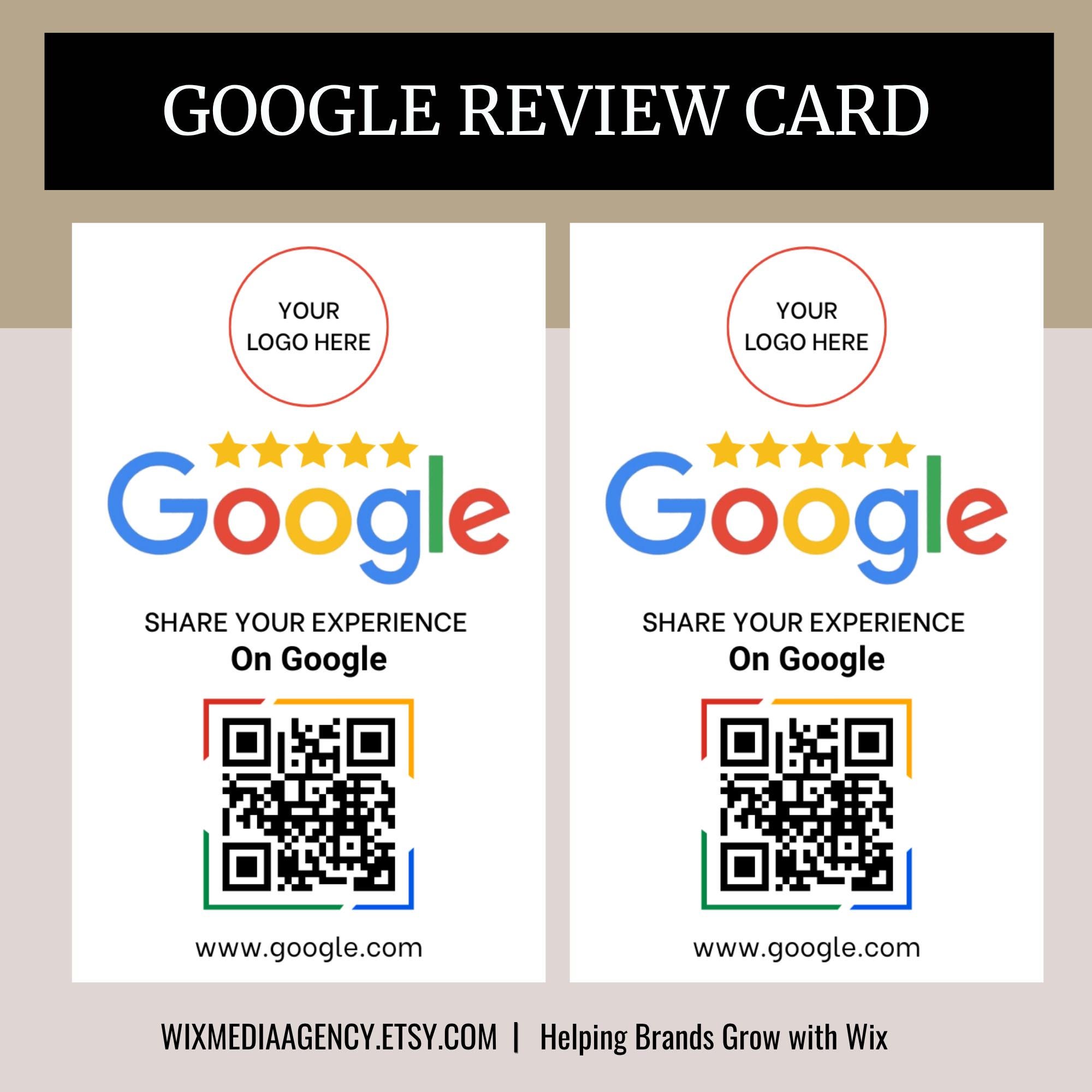 Google Review Card – Editable QR Code Feedback & Rating Sign (canva ...