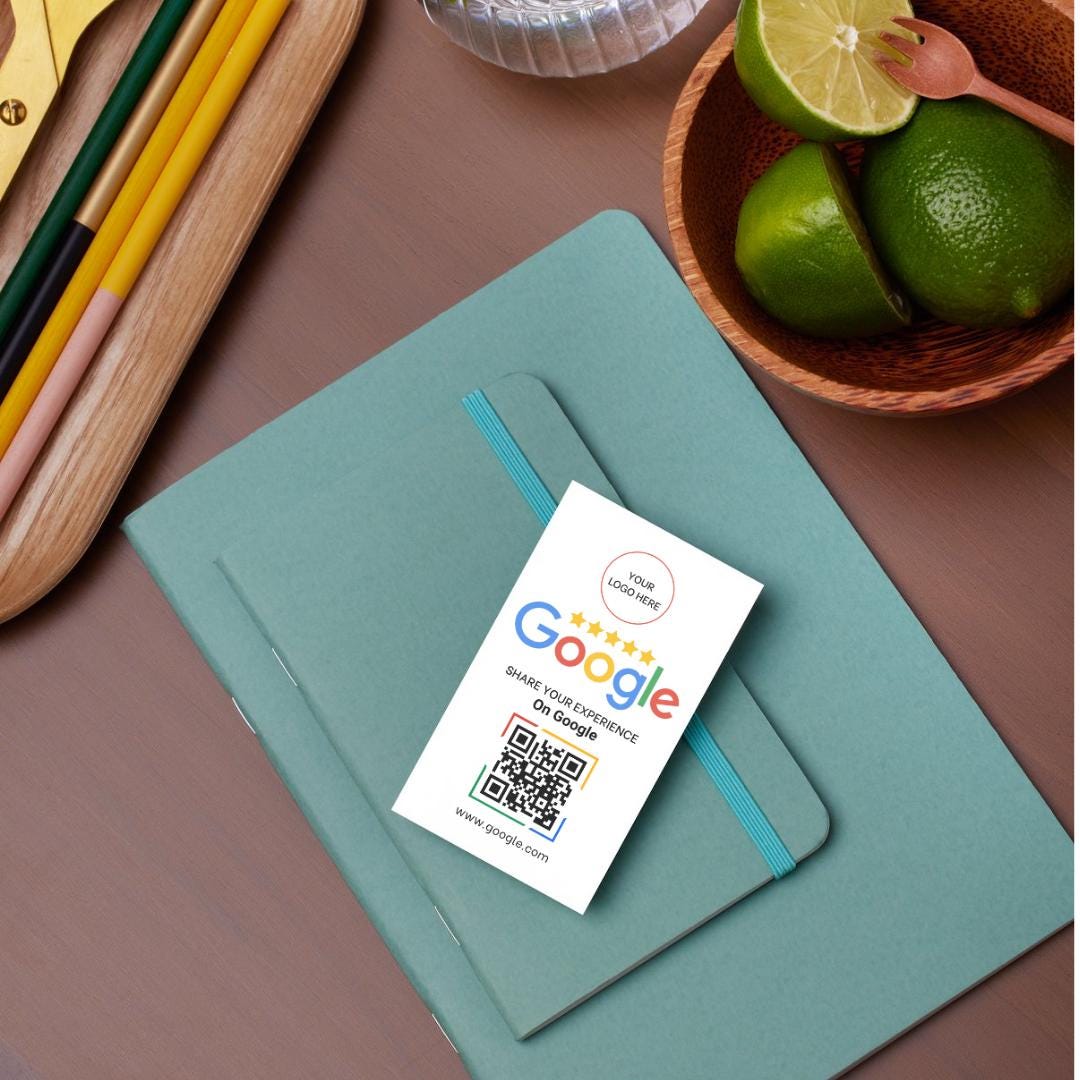 Google Review Card – Editable QR Code Feedback & Rating Sign (canva ...