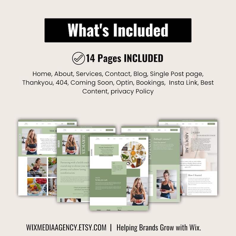 Health Coach Wix Website Template | Editable Wellness Coaching Site ...