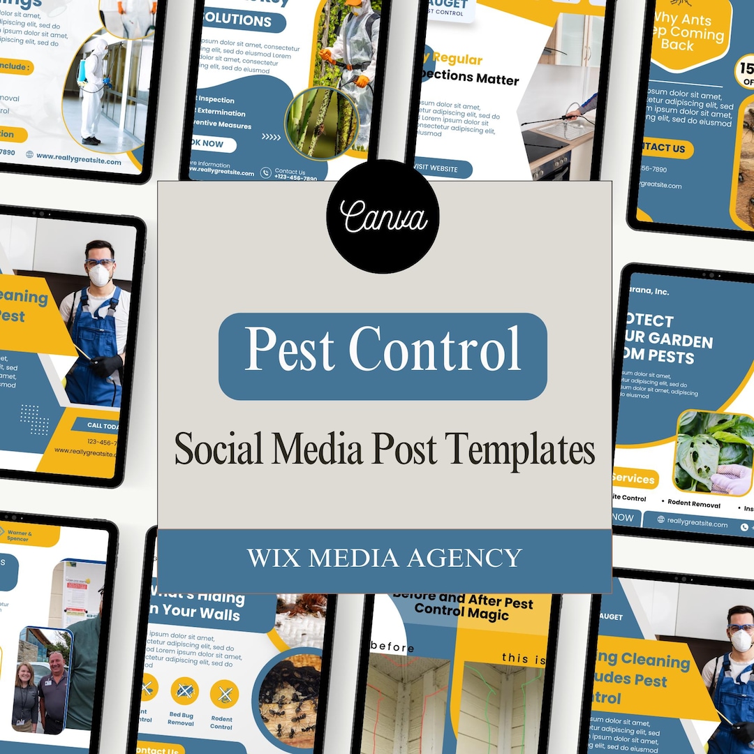 Pest Control Social Media Templates | 40 Canva Instagram Facebook Posts ...