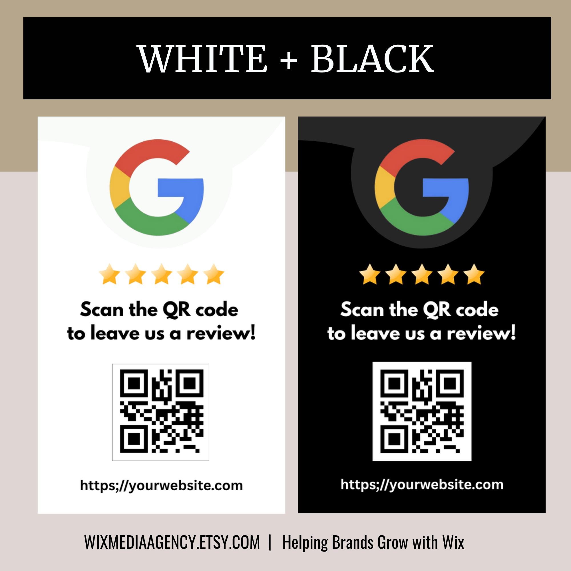 Editable Google Review Card Template - Minimalist QR Code Sign (50x85 ...