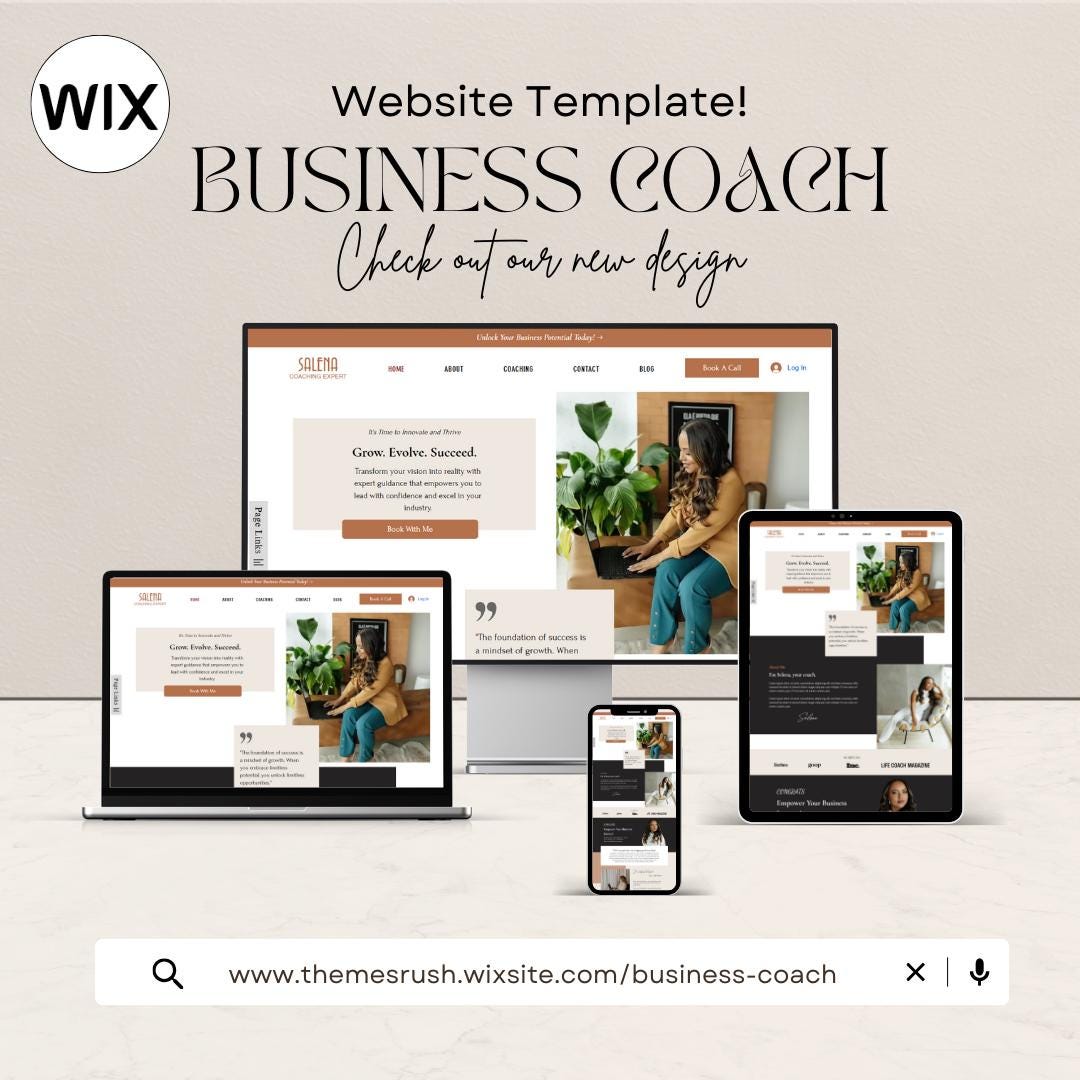 WIX Business Coach Website Template: Customizable Coaching Website ...