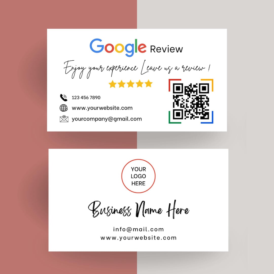 Google Review Card – Editable QR Code Feedback & Rating Sign (canva ...
