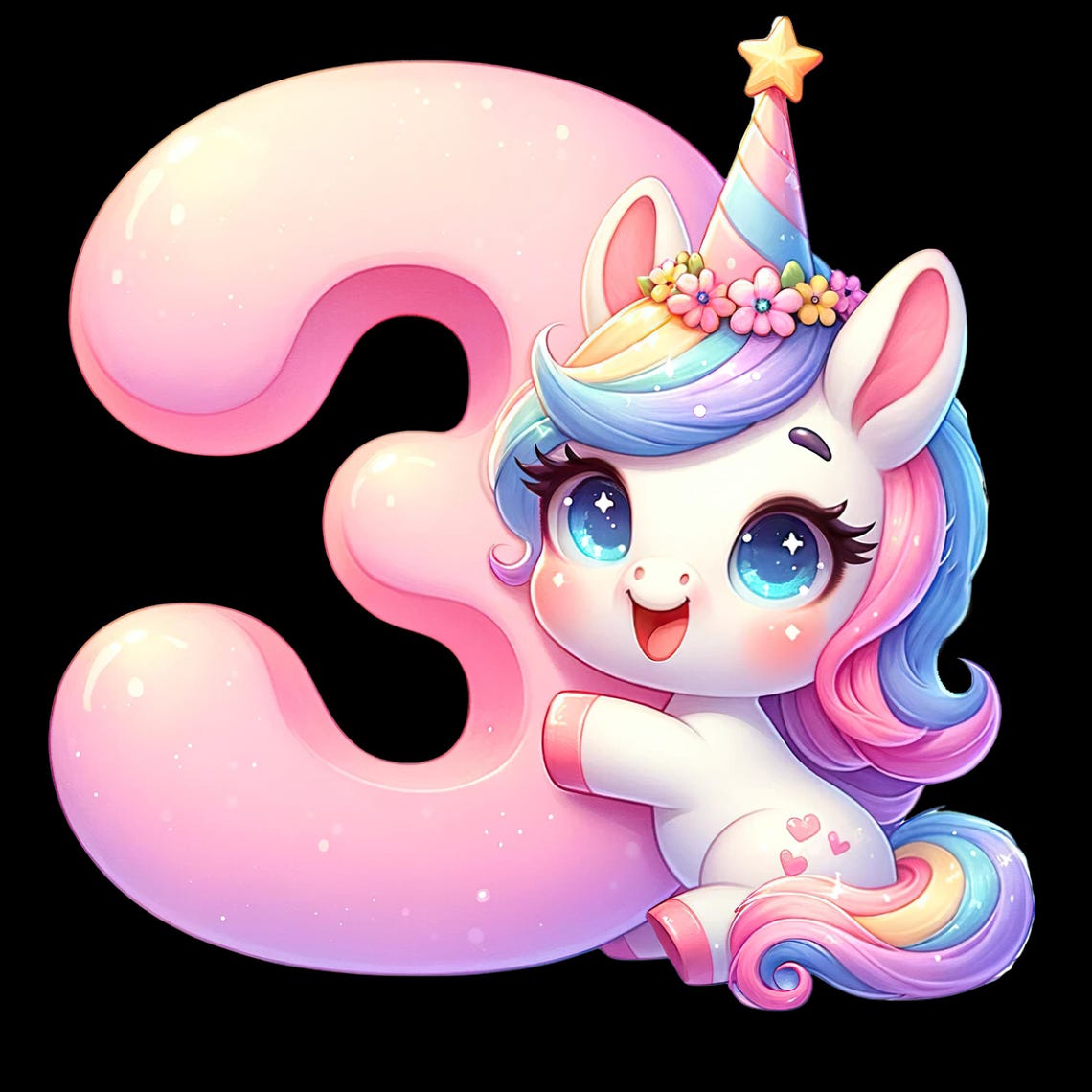 0 to 9 Unicorn Numbers Clipart Birthday,rainbow Unicorn Clipart ...