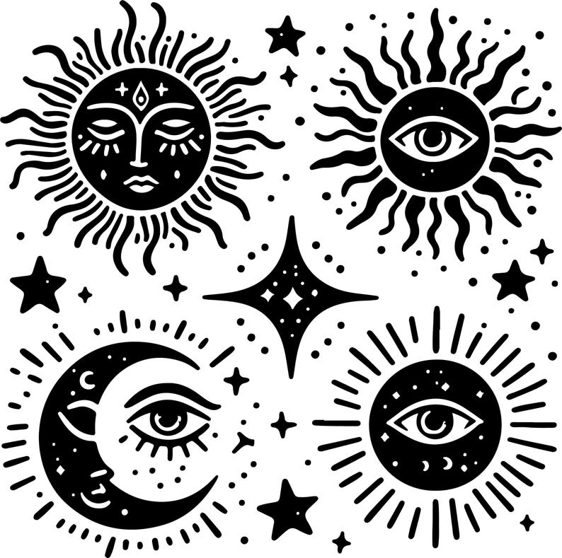 Celestial Sun Moon Star Svg Clipart,celestial SVG Bundle,celestial SVG ...