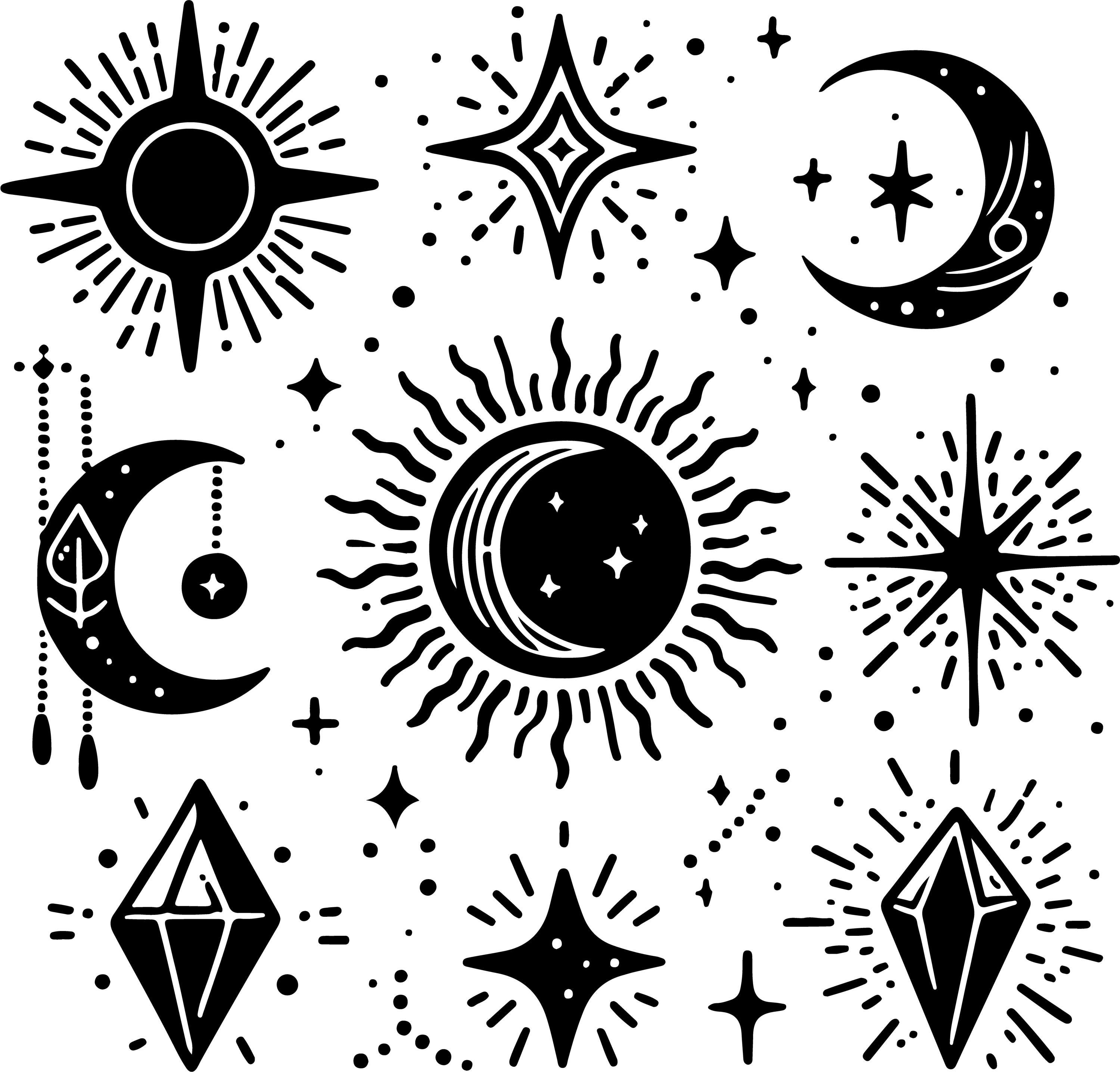 Celestial Sun Moon Star Svg Clipart,celestial SVG Bundle,celestial SVG ...