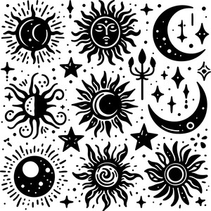 Celestial Sun Moon Star Svg Clipart,celestial SVG Bundle,celestial SVG ...