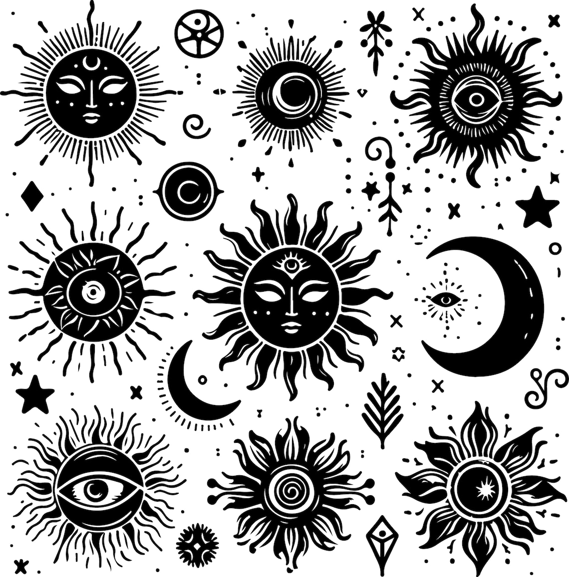 Celestial Sun Moon Star Svg Clipart,celestial SVG Bundle,celestial SVG ...