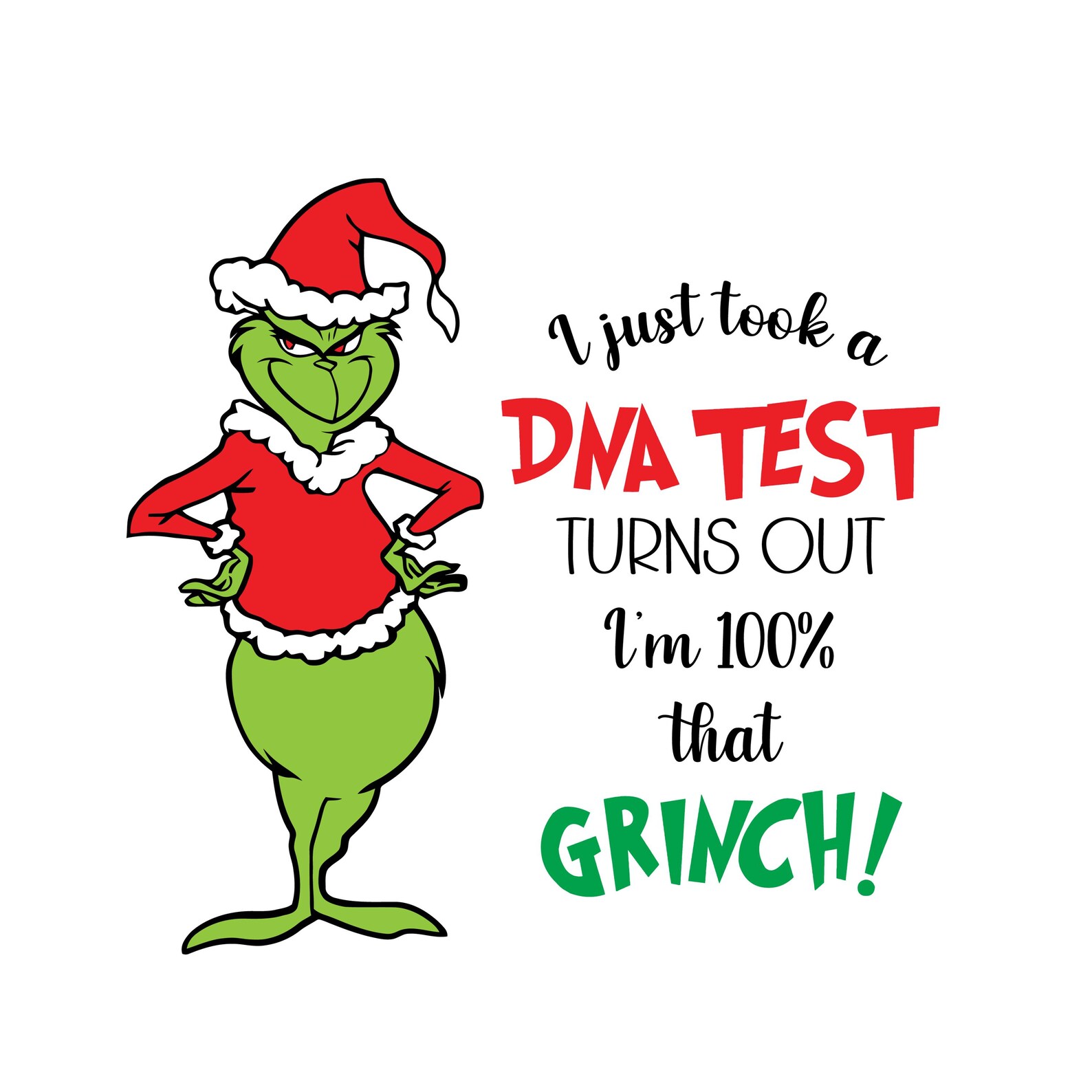 I Just Took a DNA Test and Turns Out I Am 100% Grinch Svg, Cricut ...