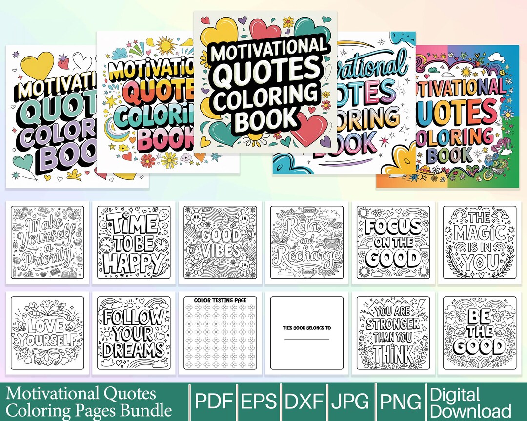 Motivational Quotes Coloring Pages PDF | Inspirational Printable ...