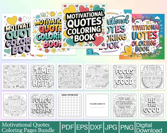 Motivational Quotes, Coloring Pages for Teen and Adults, Positive ...