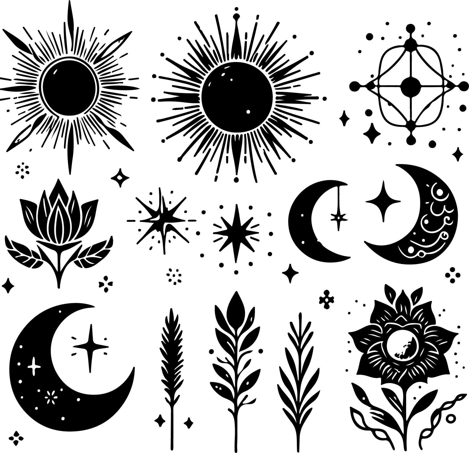 Celestial Sun Moon Star Svg Clipart,celestial SVG Bundle,celestial SVG ...