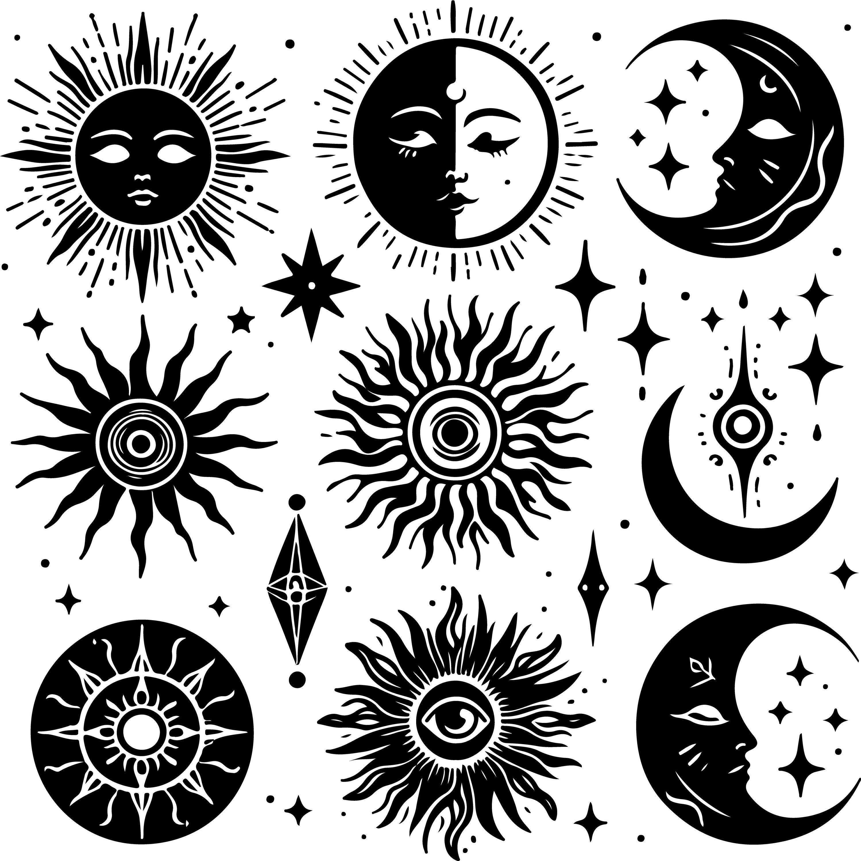 Celestial Sun Moon Star Svg Clipart,celestial SVG Bundle,celestial SVG ...
